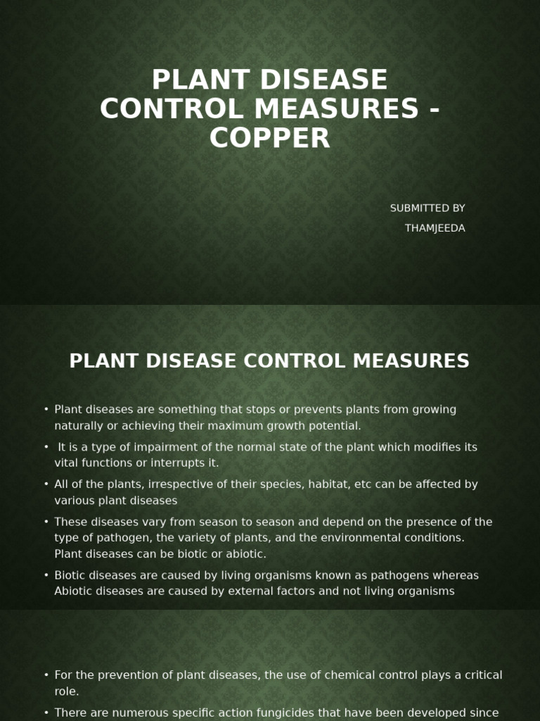 Copper-Based Plant Disease Control | PDF | Pathogen | Copper