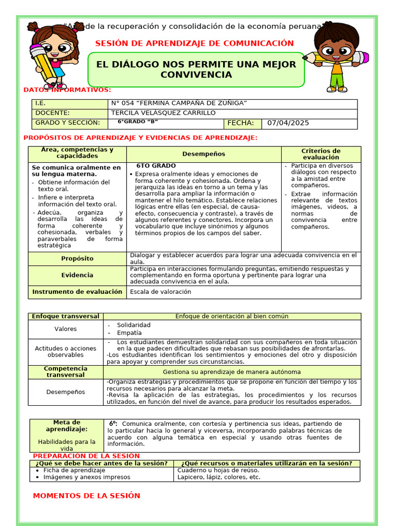 07-04 Ses-Lun-Com-El Diálogo Nos Permite Una Mejor Convivencia-Jezabel ...