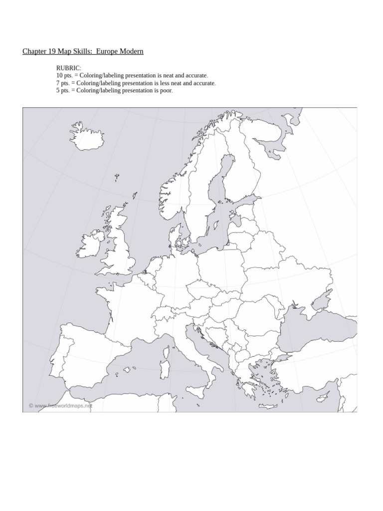 Modern Map Skills for Europe | PDF