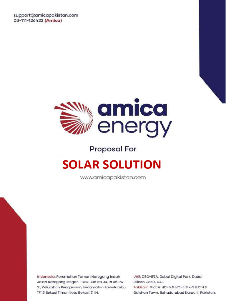 Proposal by Amica Energy 10KW Auxsol Mr. Masroor Durrani) | PDF ...