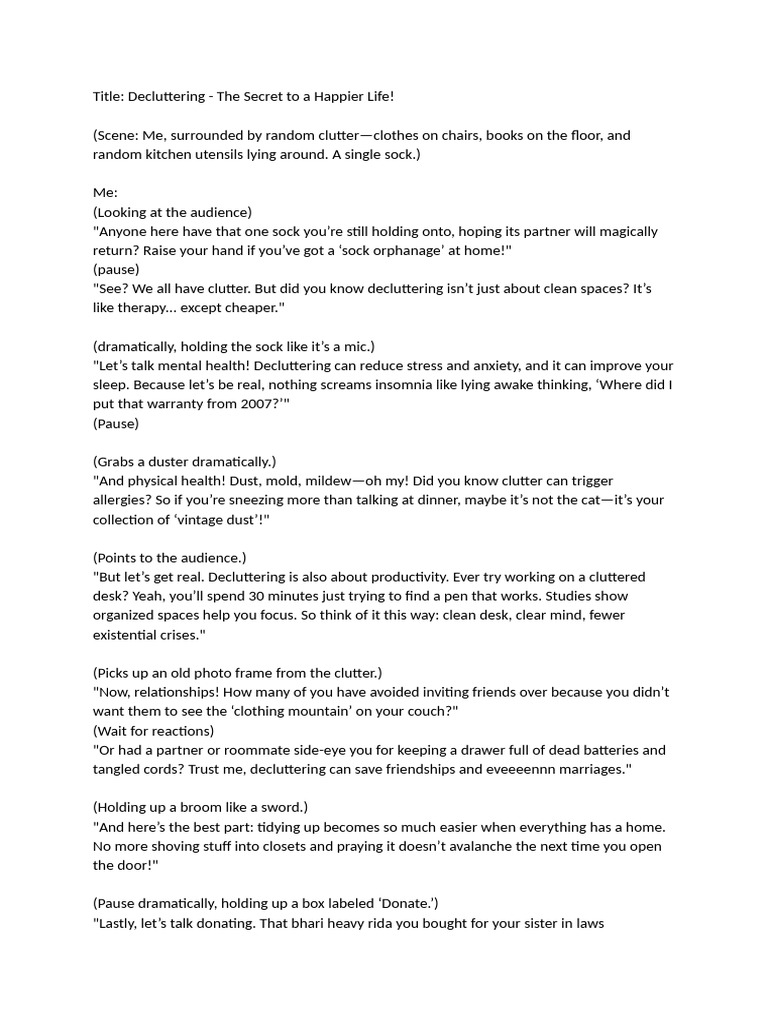 Shitabi Declutter Script | PDF