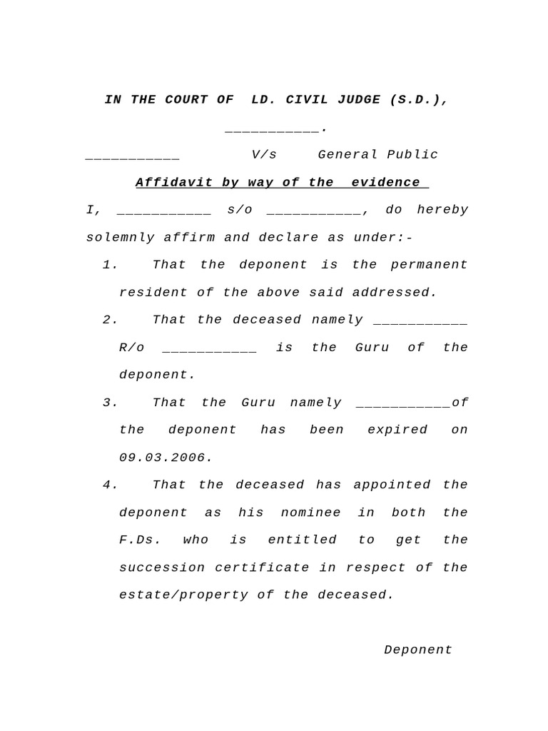 2-Affidavit For Succession | PDF