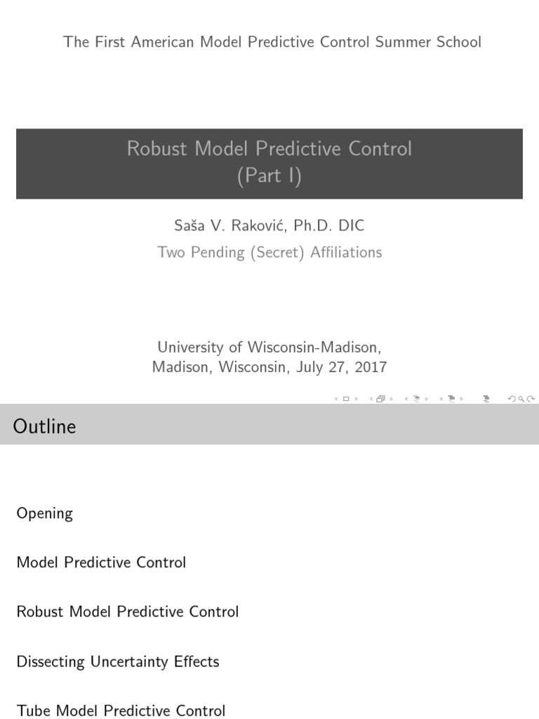 Robust Model Predictive Control Overview | PDF | Applied Mathematics