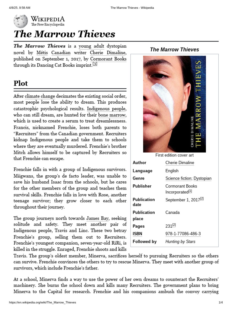 The Marrow Thieves - Wikipedia | PDF