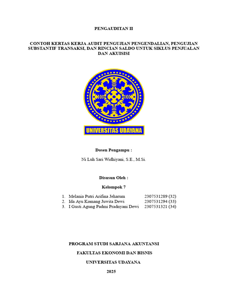 Contoh Kertas Kerja Audit | PDF