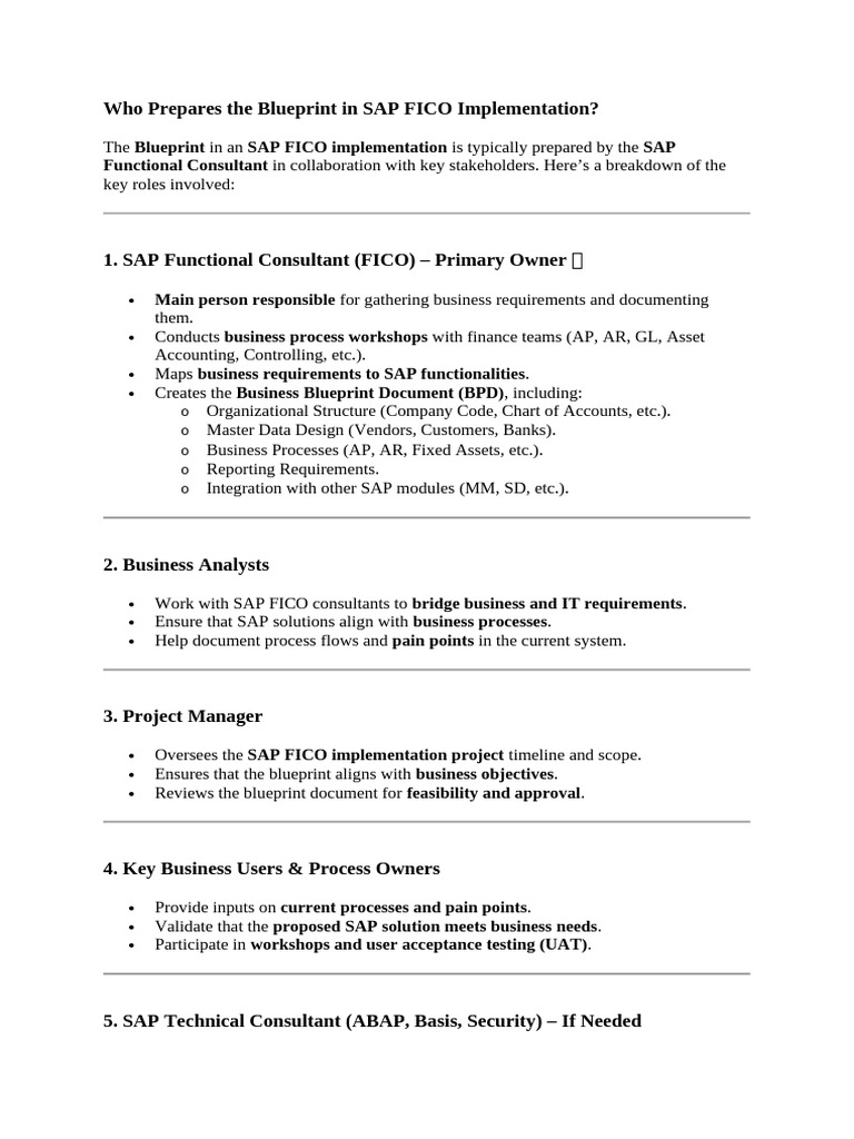 Blueprint Preparation in SAP FICO | PDF | Business Process | Software ...