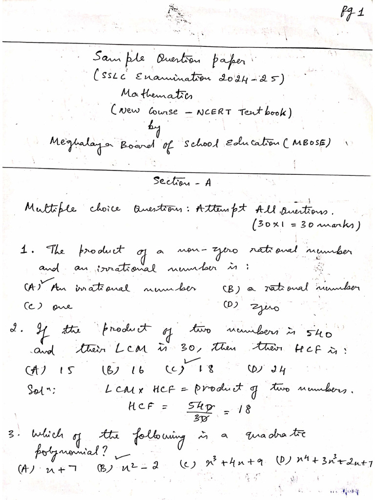 Class 10 Maths Assignment | PDF