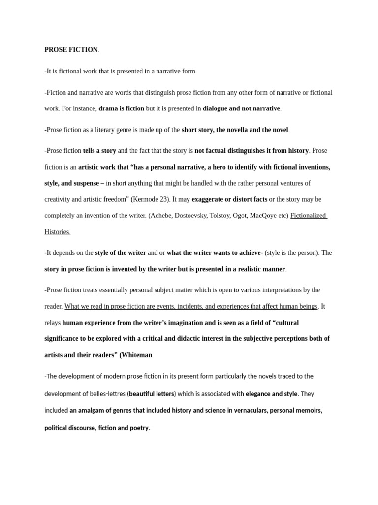 Lit 212 Chapter 3 Prose Fiction Notes | PDF | Gothic Fiction | Novels