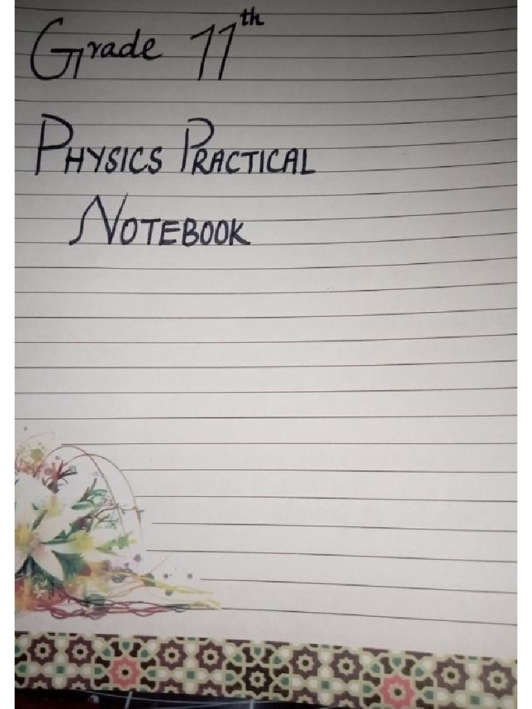 Physics Practical Notebook Grade 11 | PDF