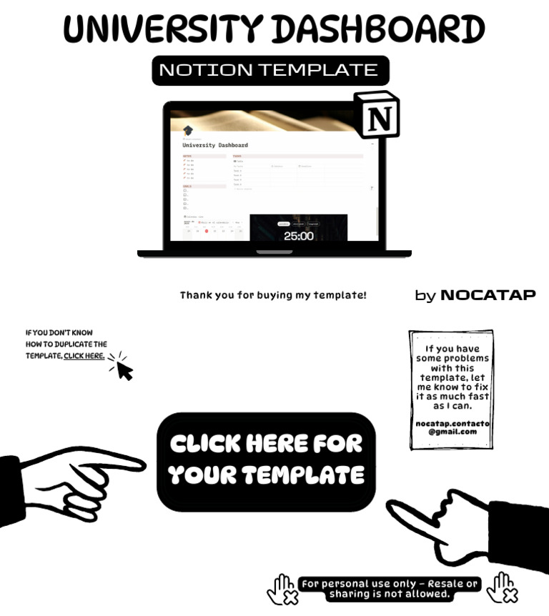 University Dashboard Notion Template | PDF