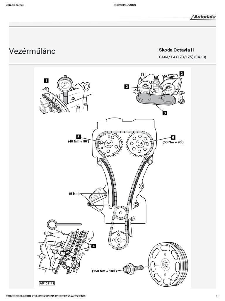 Octavia Caxa Vezérműlánc - Autodata | PDF