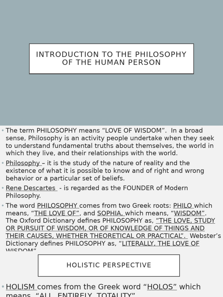 Introduction To The Philosophy of The Human Person | PDF | Logic ...
