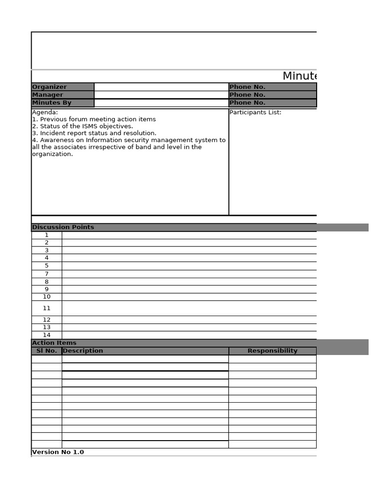 ISMS Forum-MOM Template | PDF