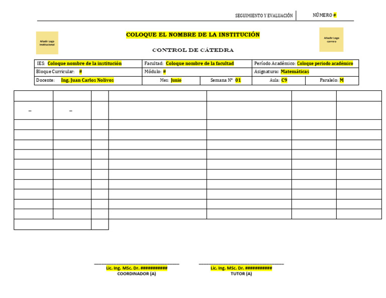 Modelo Control de Catedra | PDF