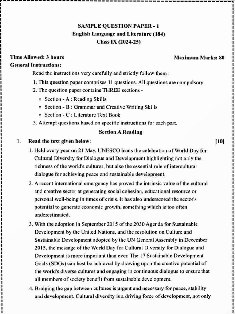 English Practice Paper | PDF