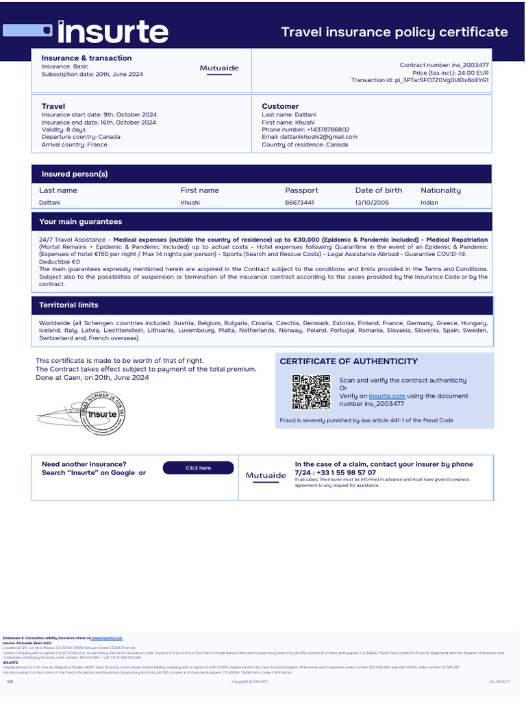 Ins 2003477 | PDF | Insurance | Private Law