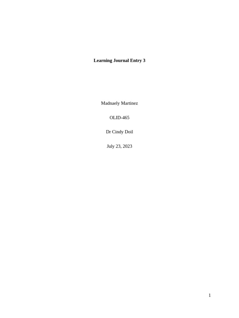 Learning Journal Entry 3 | PDF | Turnover (Employment) | Employment