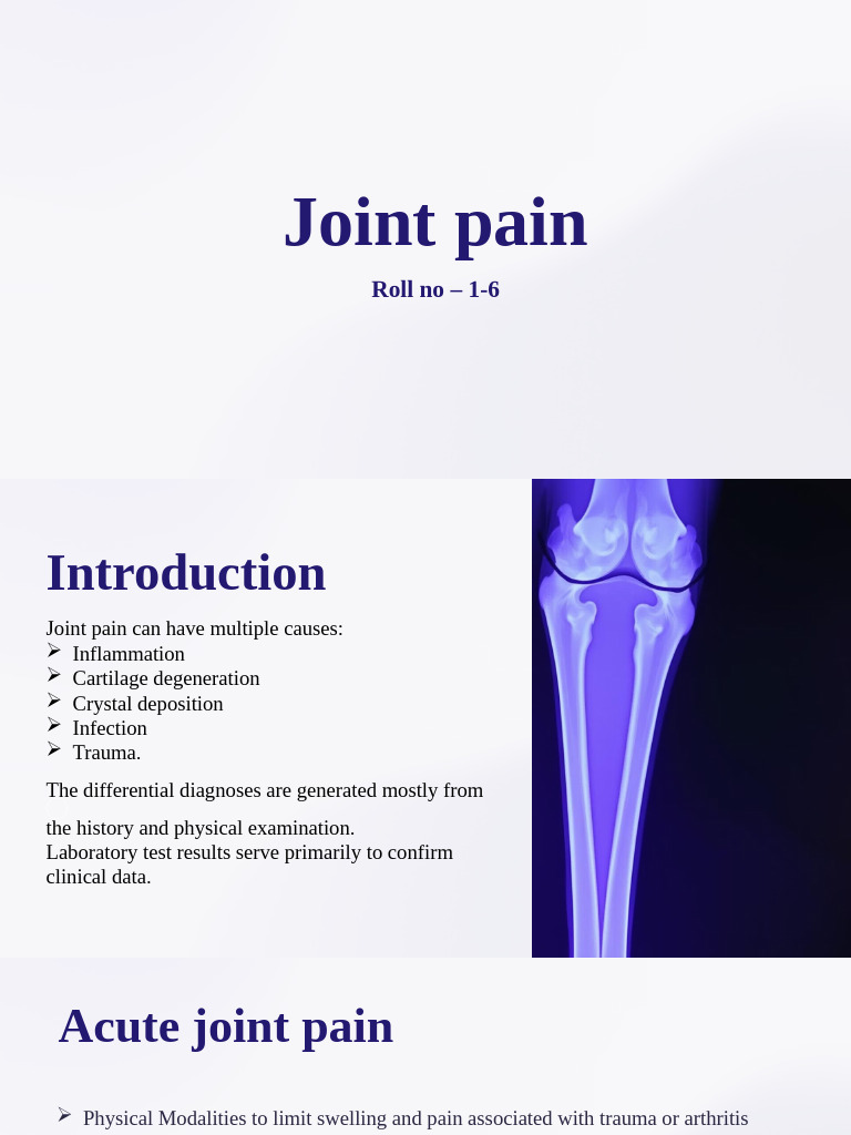 Joint Pain | PDF | Osteoarthritis | Analgesic