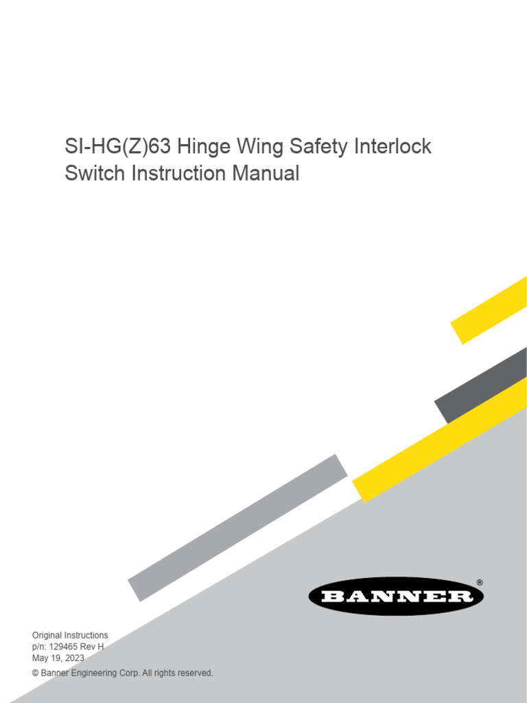 SI-HG(Z)63 Safety Interlock Switch Manual | PDF | Safety | Switch