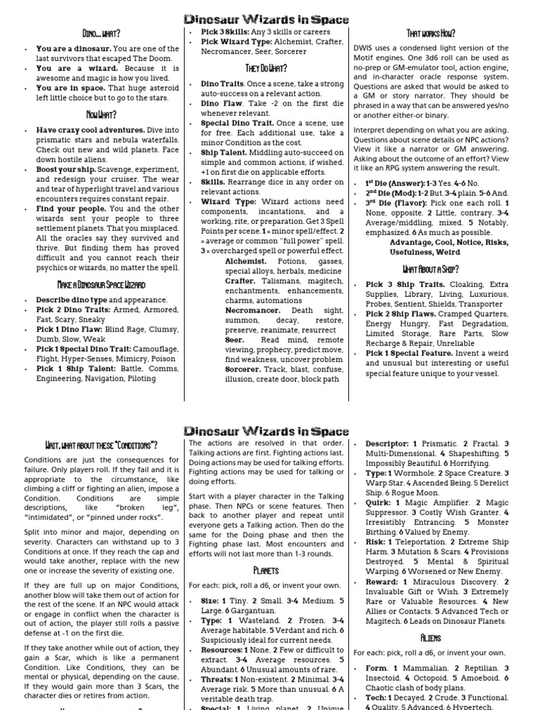Dinosaur Wizards V1 | PDF