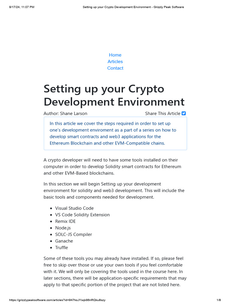 Setting Up Your Blockchain Dev Environment | PDF | Integrated Development Environment ...