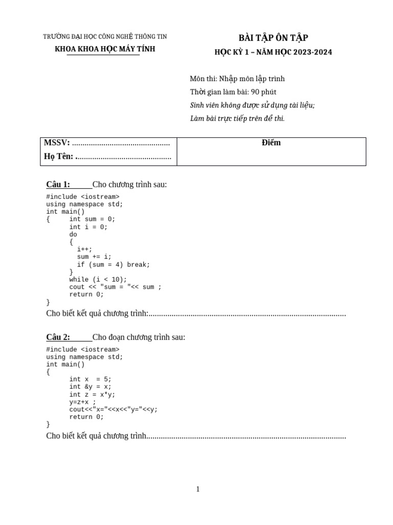 De Thi NMLT - CK - HK1-2023-2024 | PDF