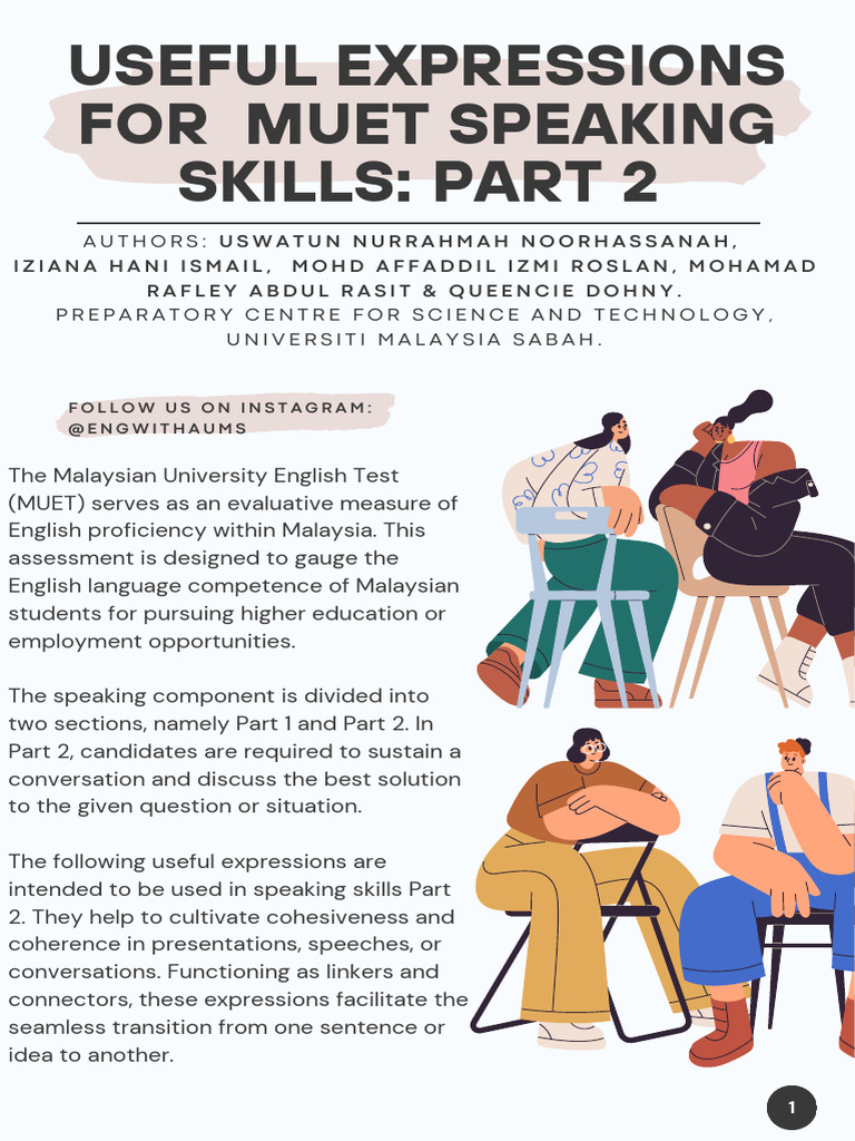 MUET Speaking Skills: Useful Expressions | PDF