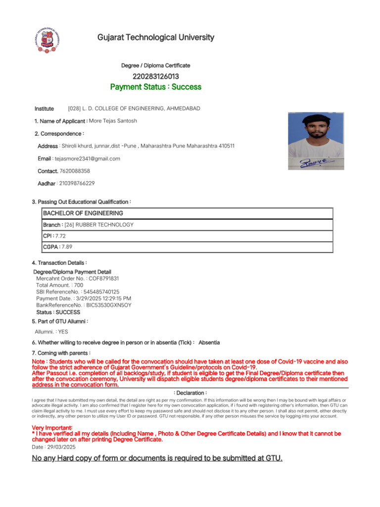 2025 Student - Gtu.ac - in Convocation Convocation Print - Aspx en ...