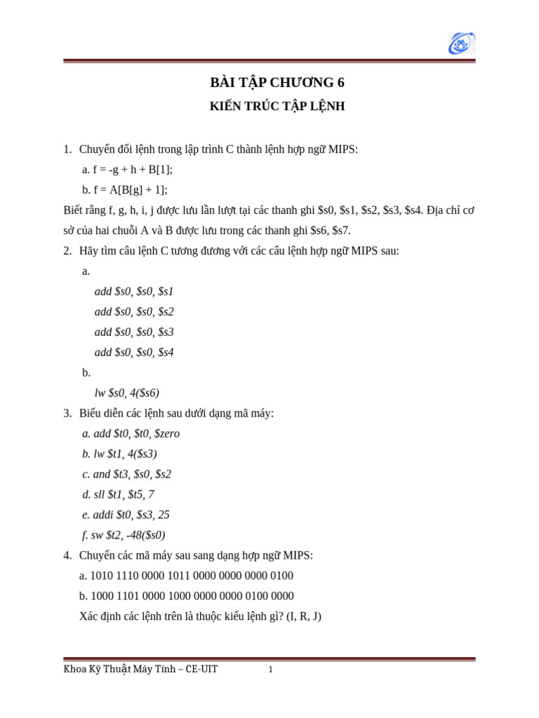 IT012 - Bai Tap Chuong 6 | PDF