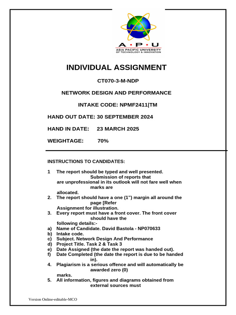 Assignment Cover Page | PDF