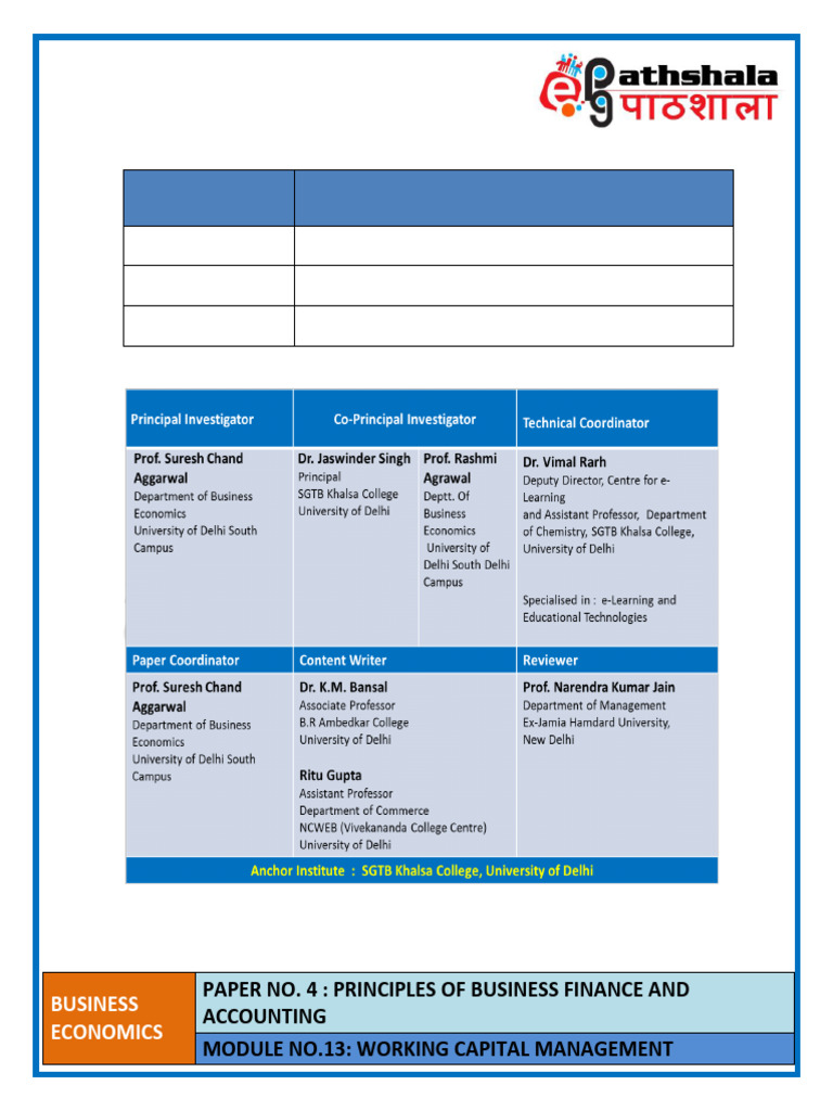 1458297801BSE P4 M13 E-Text | PDF | Working Capital | Inventory