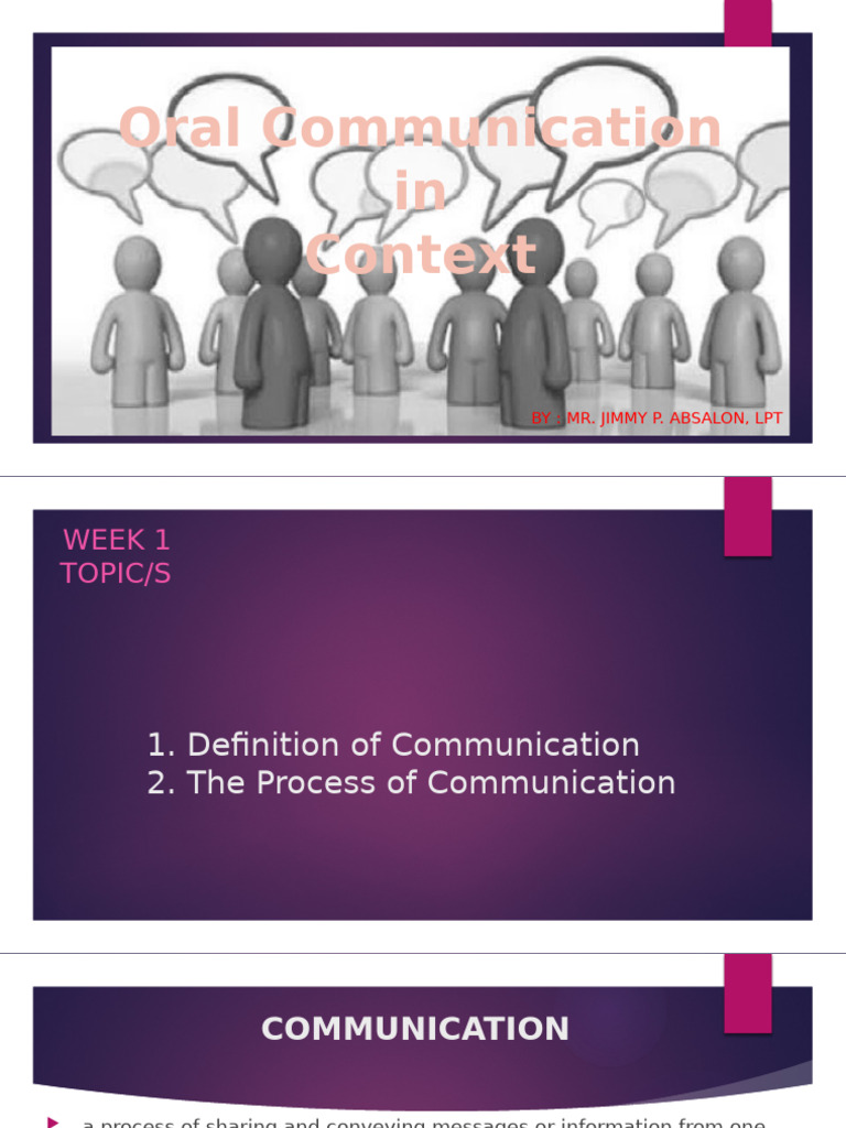 Understanding Oral Communication Basics | PDF | Communication ...