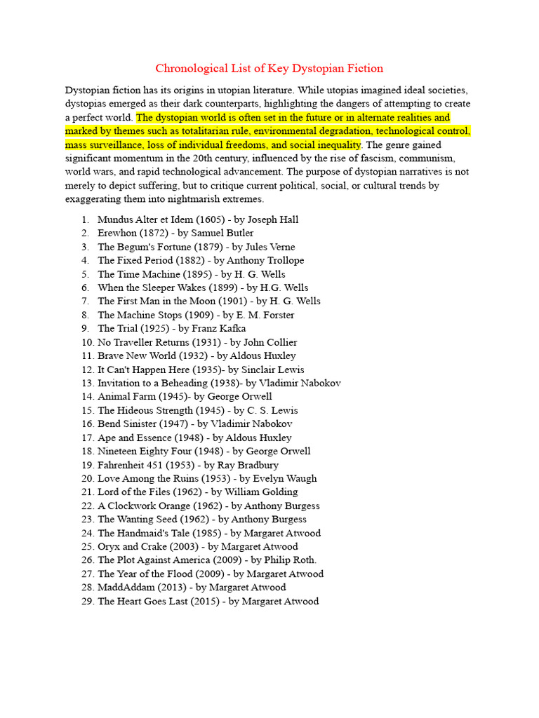 Dystopian Fiction | PDF