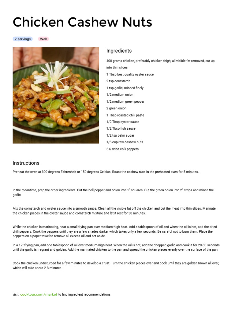 Chef John's Cashew Chicken Recipe | PDF | Tablespoon | Sauce