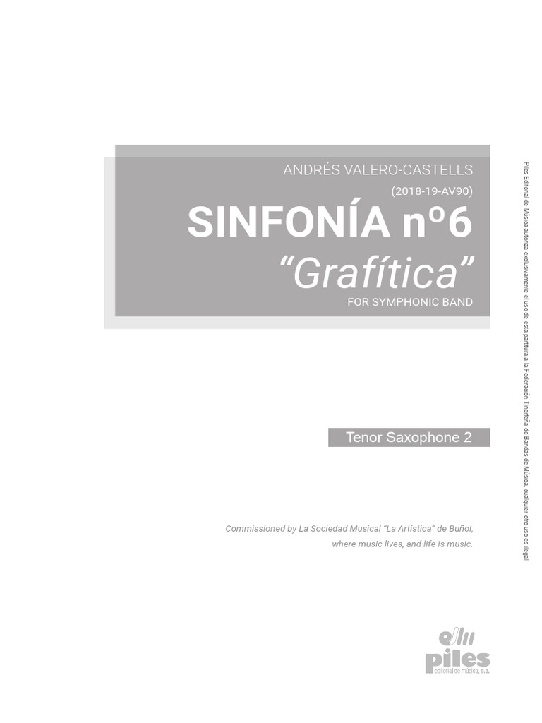 Sinfonía 6 _Grafitica_ - Saxofón Tenor - 2º | PDF | Saxofón | Musicología