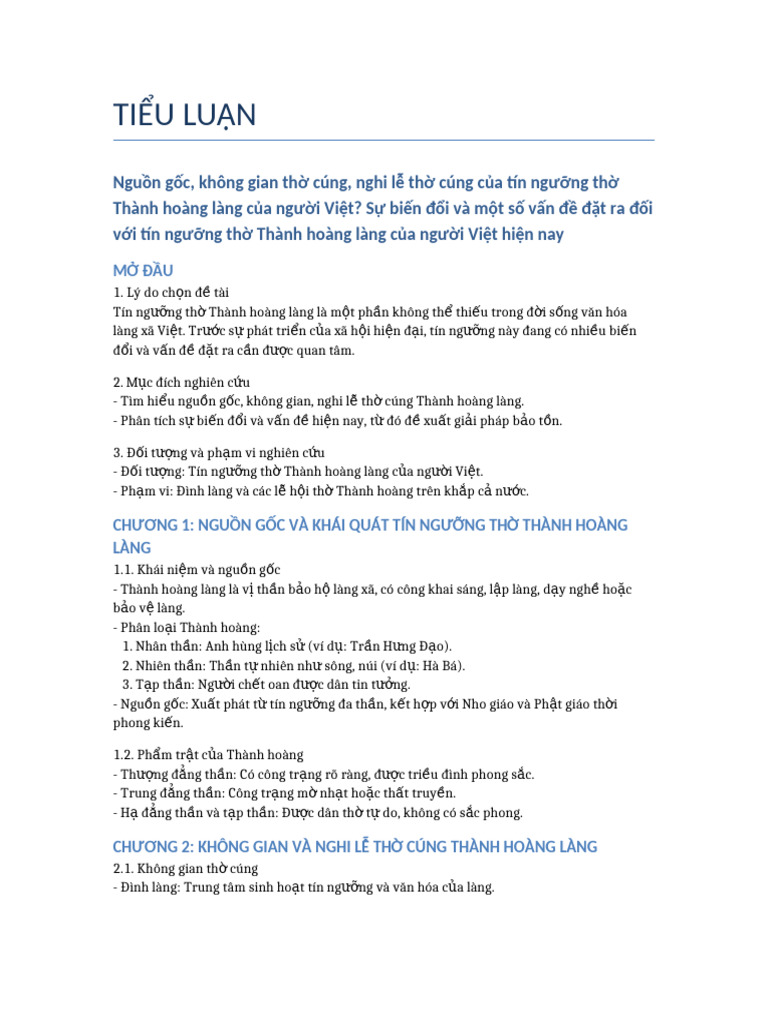 Tieu Luan Thanh Hoang Lang | PDF