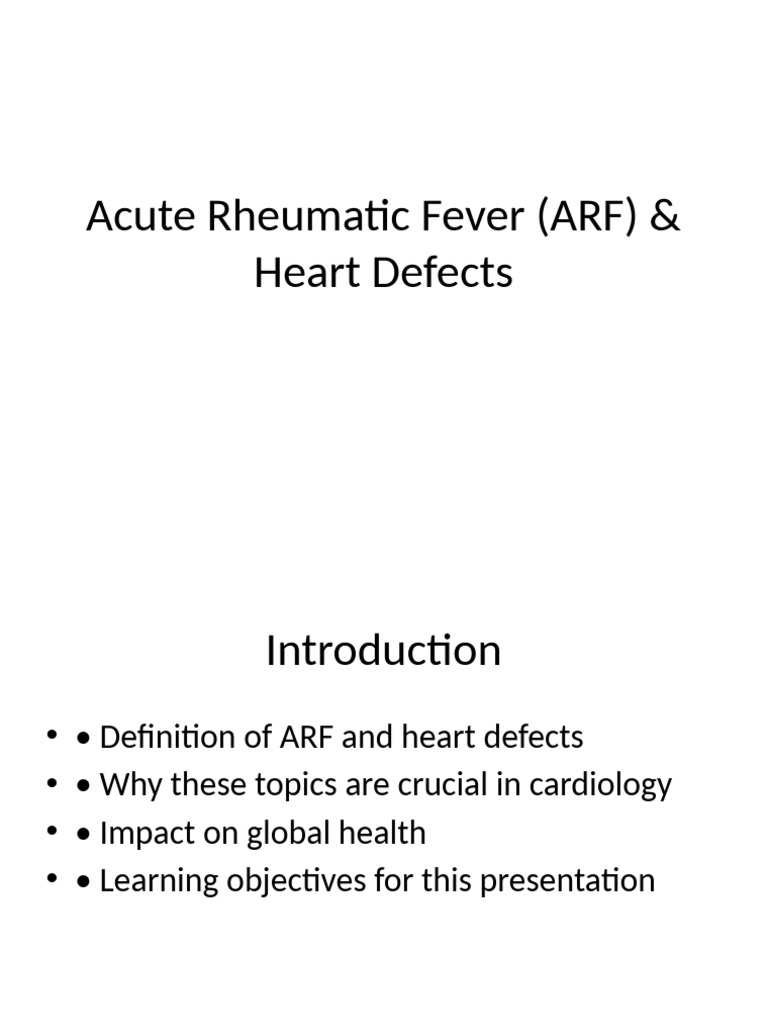 Enhanced ARF Heart Defects Presentation | PDF | Congenital Heart Defect ...