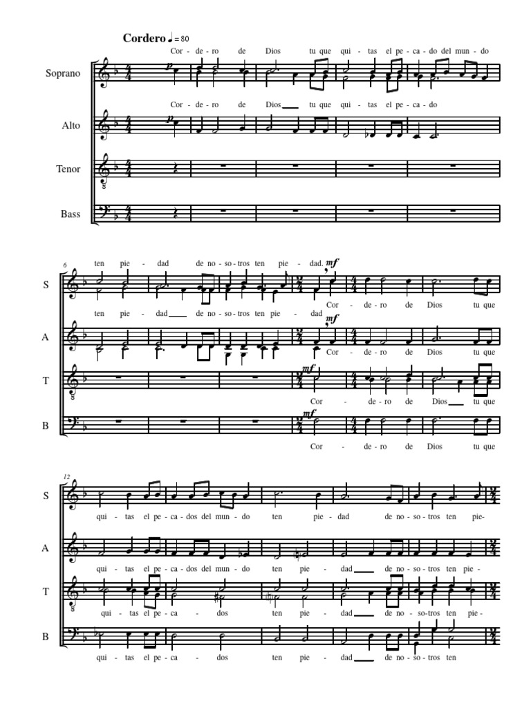Cordero | PDF | Composiciones corales | Cantatas