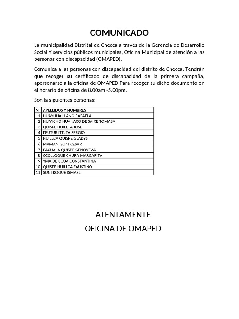 Comunicado 2 | PDF