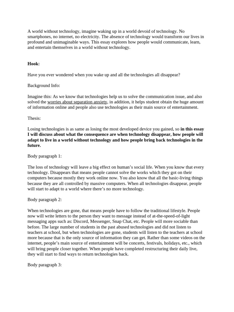 A World Without Technology | PDF