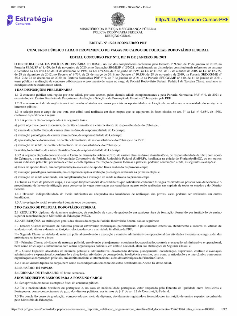 Edital 2021 PRF | PDF