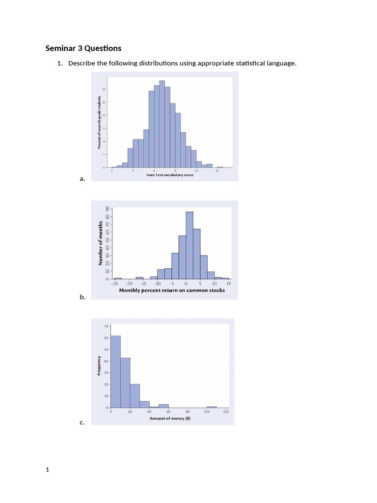 Quantitative Methods Seminar 3 | PDF | Quartile | Outlier