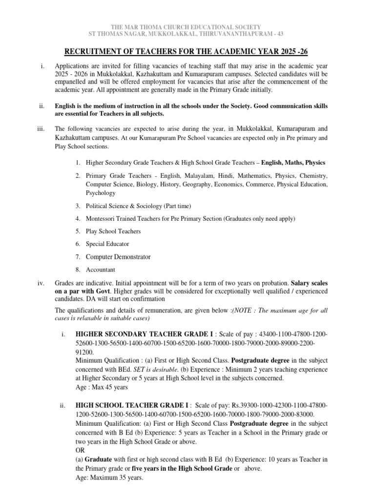 Teacher Recruitment 2025-26 Application | PDF | Teachers | Marriage