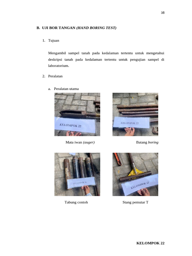 Uji Bor Tangan untuk Sampel Tanah | PDF