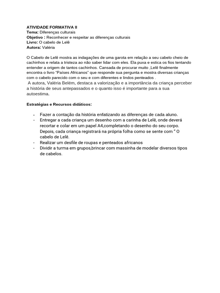Atividade Formativa Ii | PDF