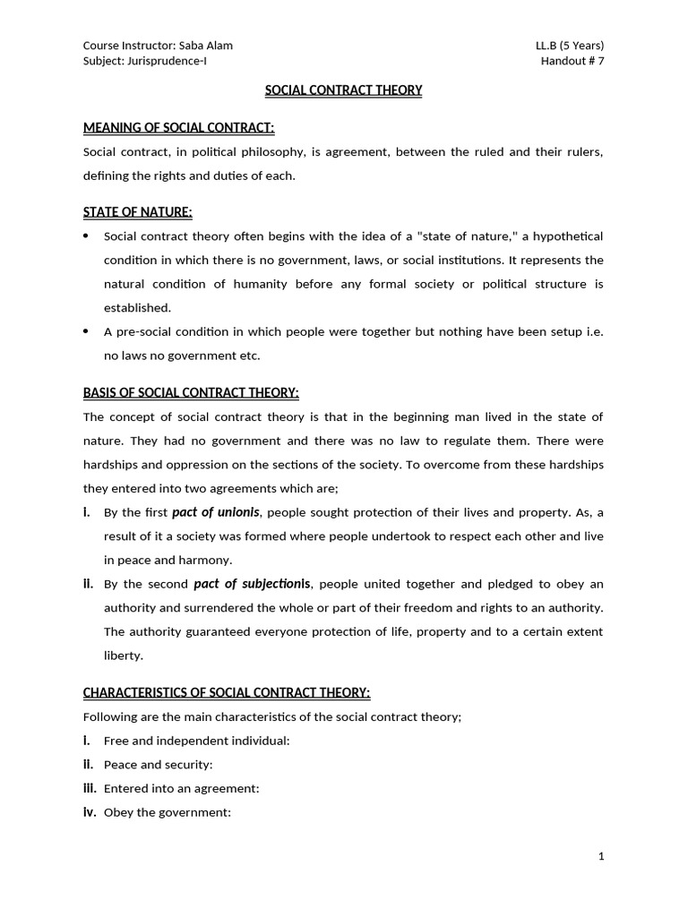 7. Social Contract theory | PDF | Social Contract | John Locke
