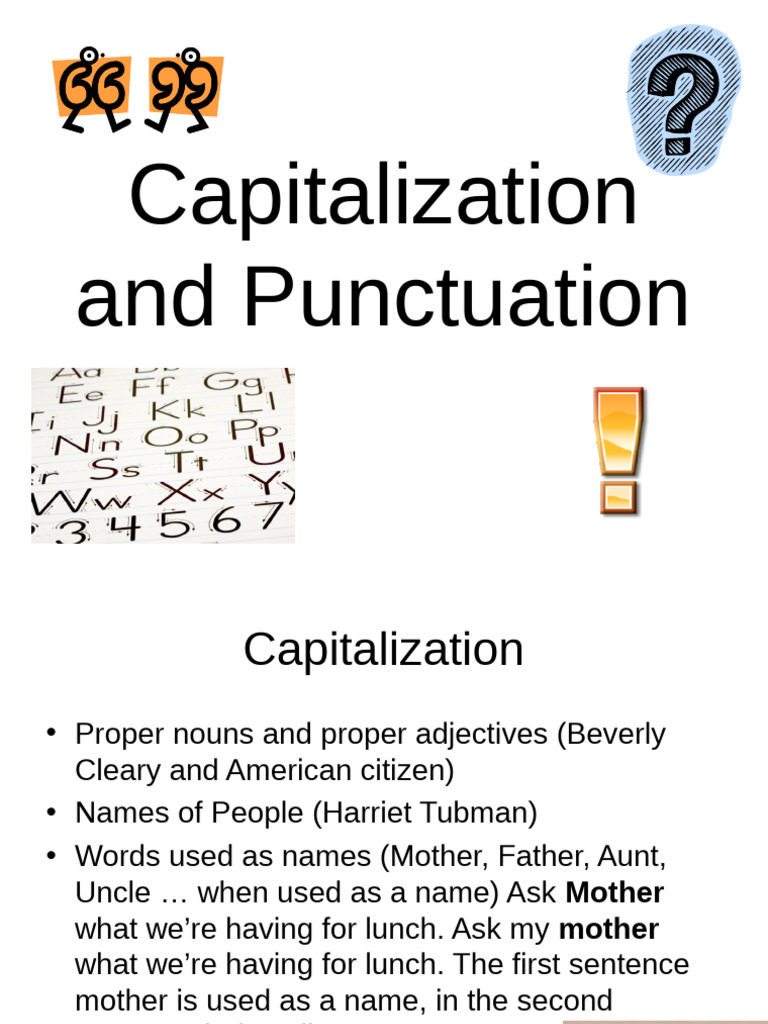 Capitalization and Punctuation | PDF | Comma | Punctuation