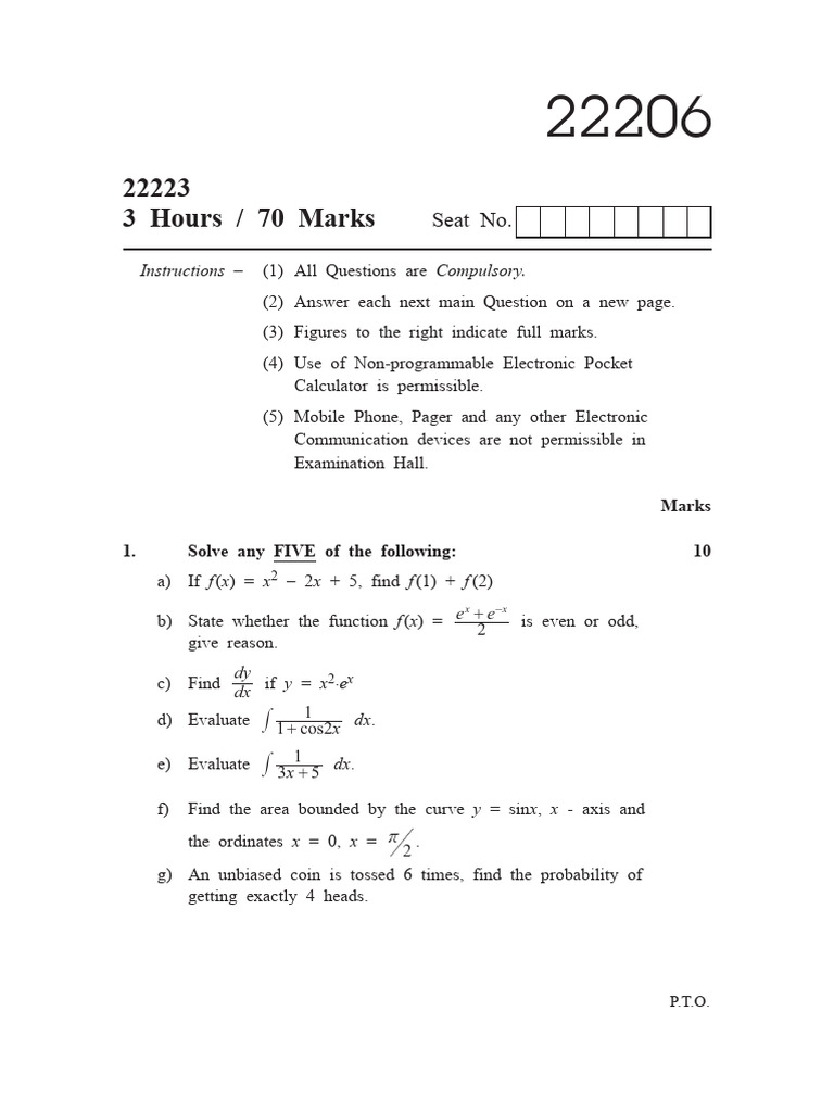 2023 Summer Question Paper (Msbte Study Resources) | PDF | Differential Geometry | Mathematical ...