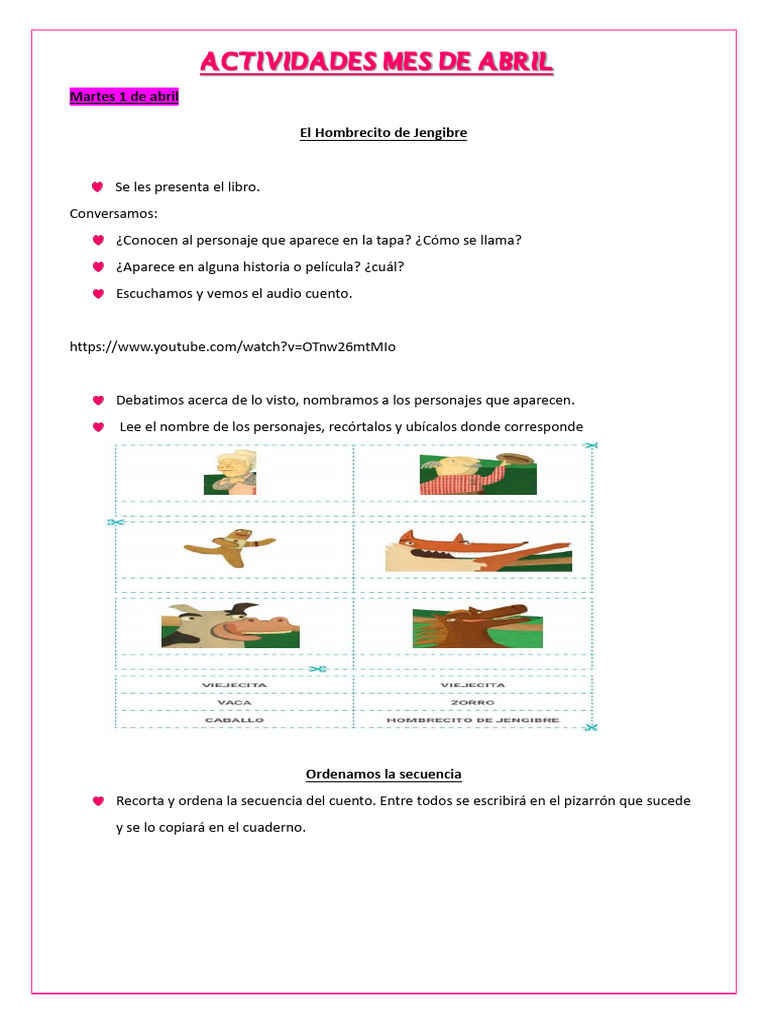 Actividades de abril para imprimir | PDF