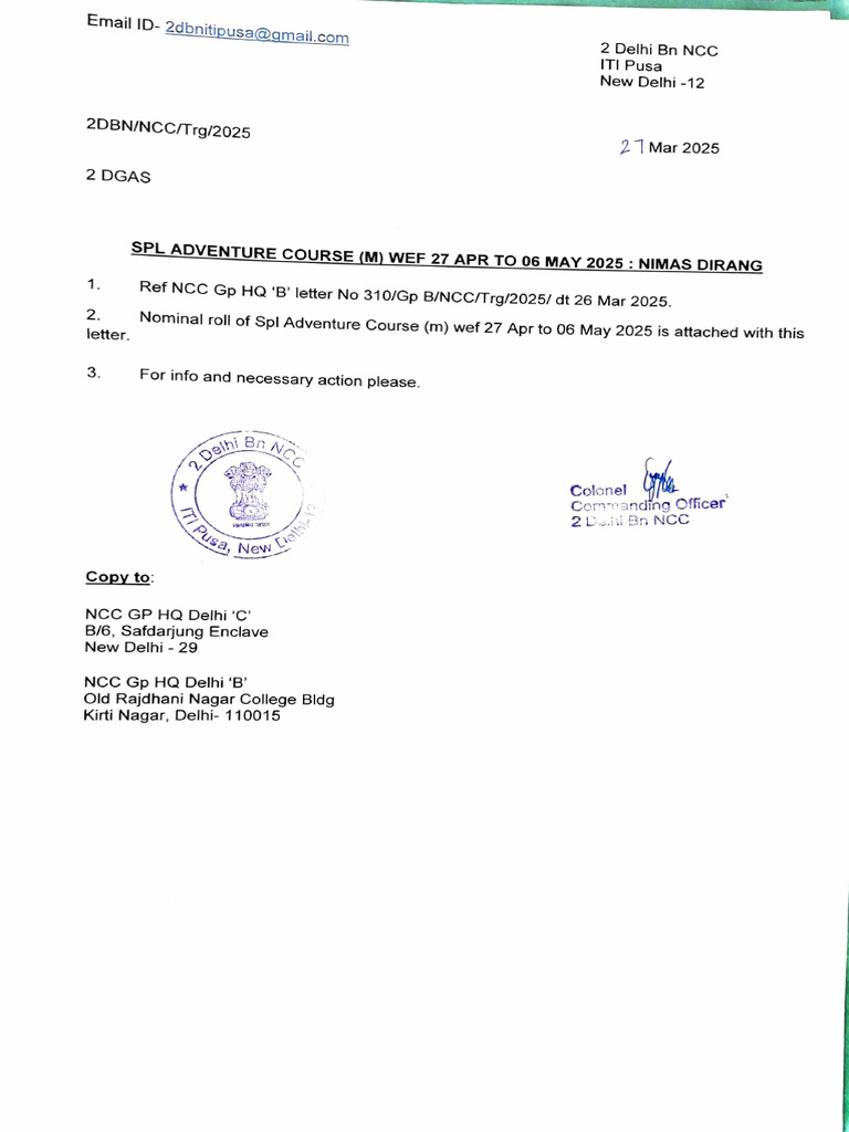 SPL Adventure Course Registration 2025 | PDF